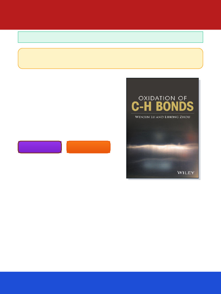 Oxidation of C-H Bonds Lu Ebook Exclusive Digital PDF | PDF