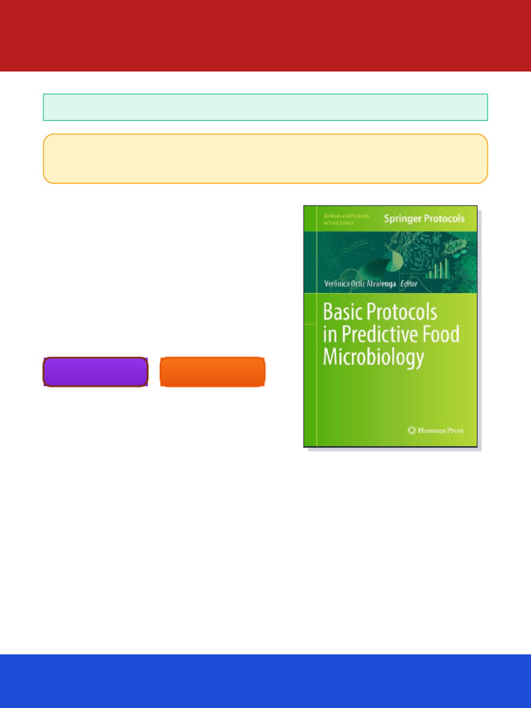 Basic Protocols in Predictive Food Microbiology Methods and Protocols ...