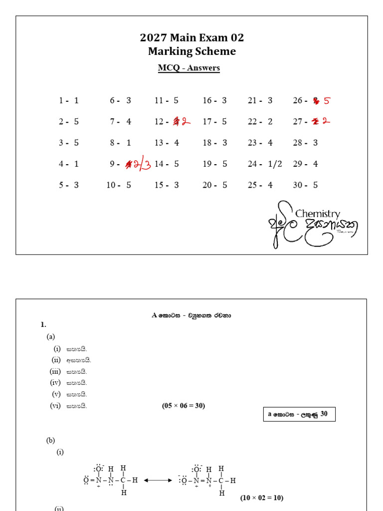 2027 Main Exam Marking Scheme | PDF