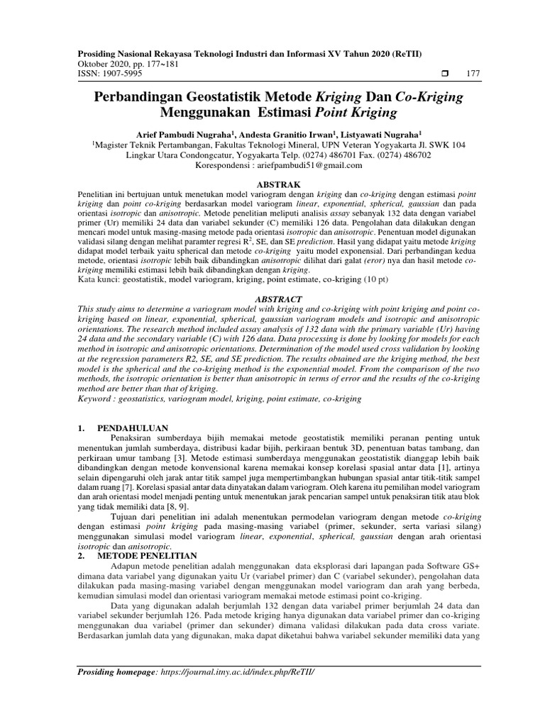 Perbandingan Kriging dan Co-Kriging | PDF