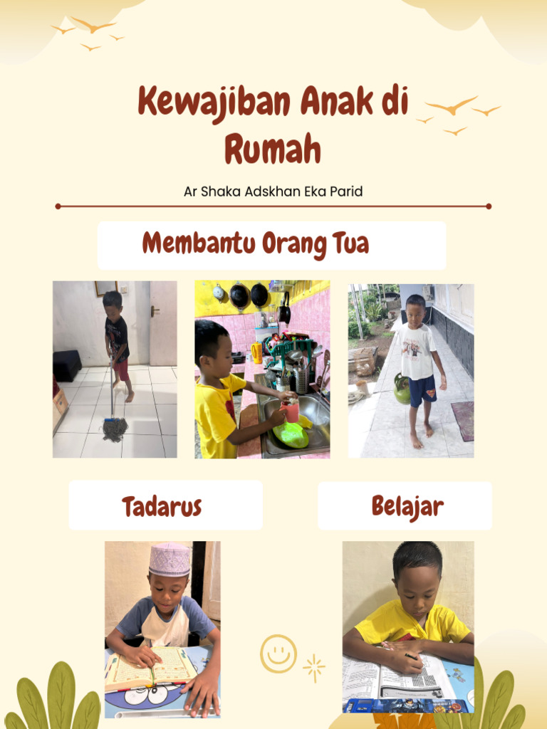 Hak Dan Kewajiban Seorang Anak Poster Oren Dan Krem Sederhana Dan ...
