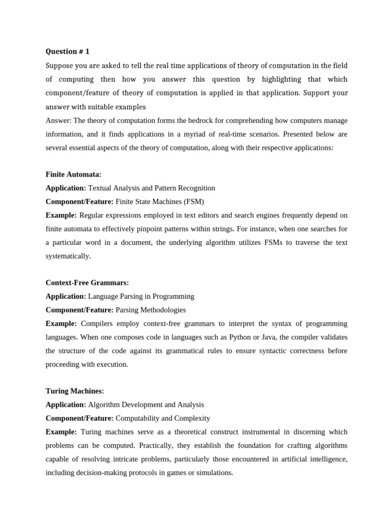 TOC-Assignment # 2 | PDF | Theory Of Computation | Computational ...