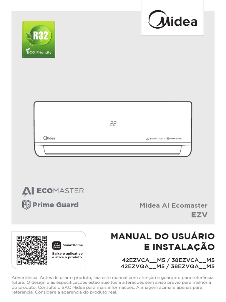 Manual Do Usuario e Instalacao Hw Inverter Ecomaster Ai Midea | PDF ...