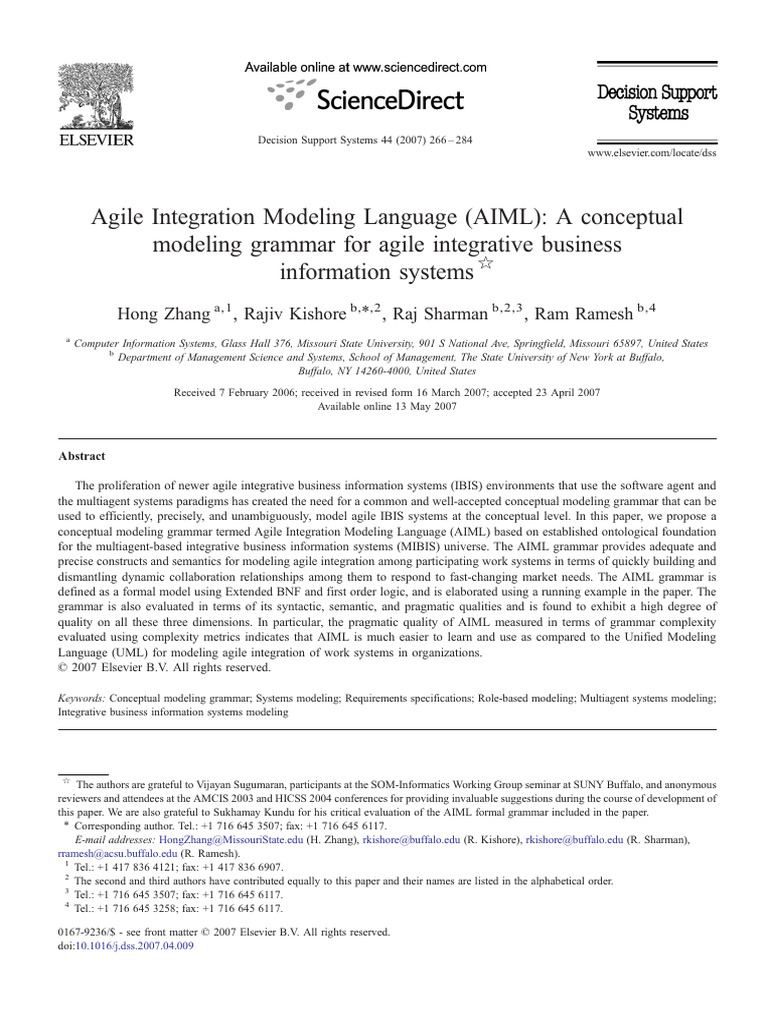 Agile Integration Modeling Language (AIML) | PDF | System | Information