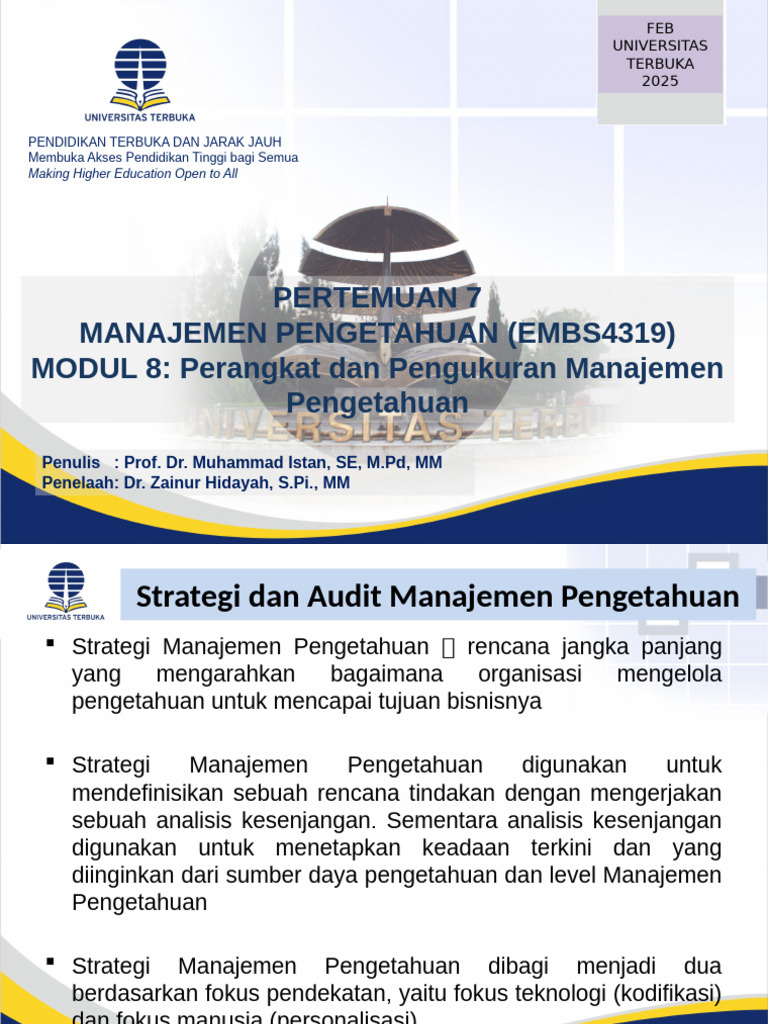 Strategi dan Audit Manajemen Pengetahuan | PDF