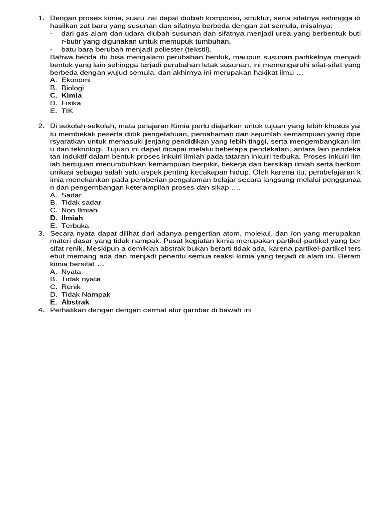 Soal Kimia Kelas 10 s Ganjil 2025 (1) | PDF