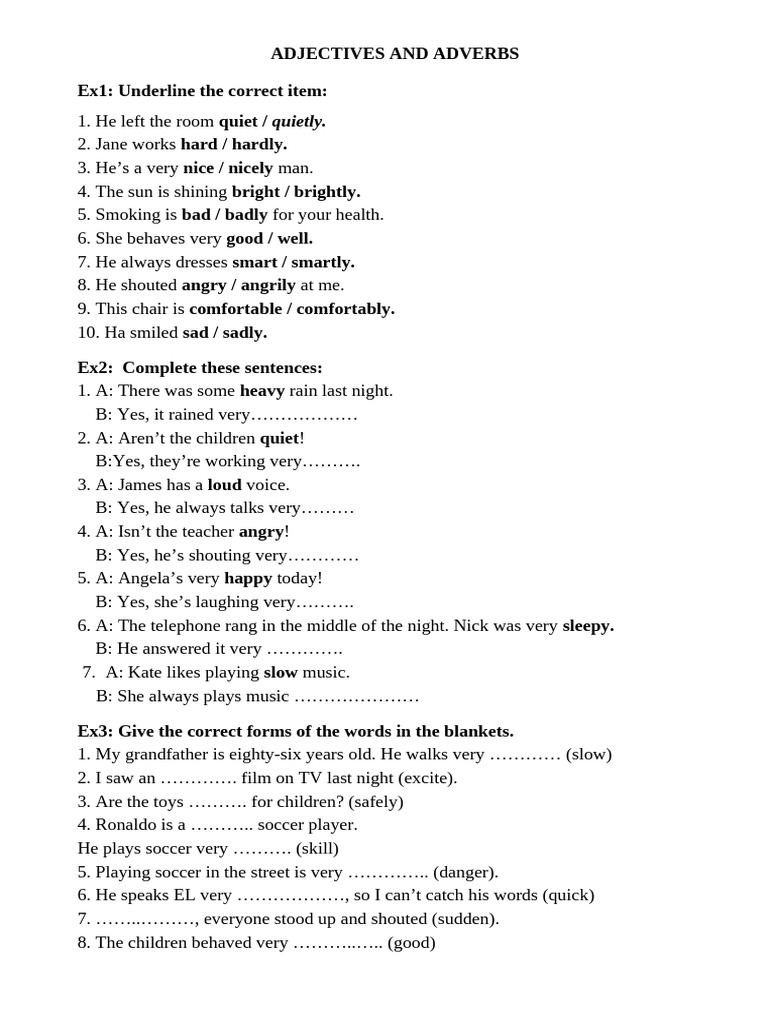 Adj and Adv | PDF