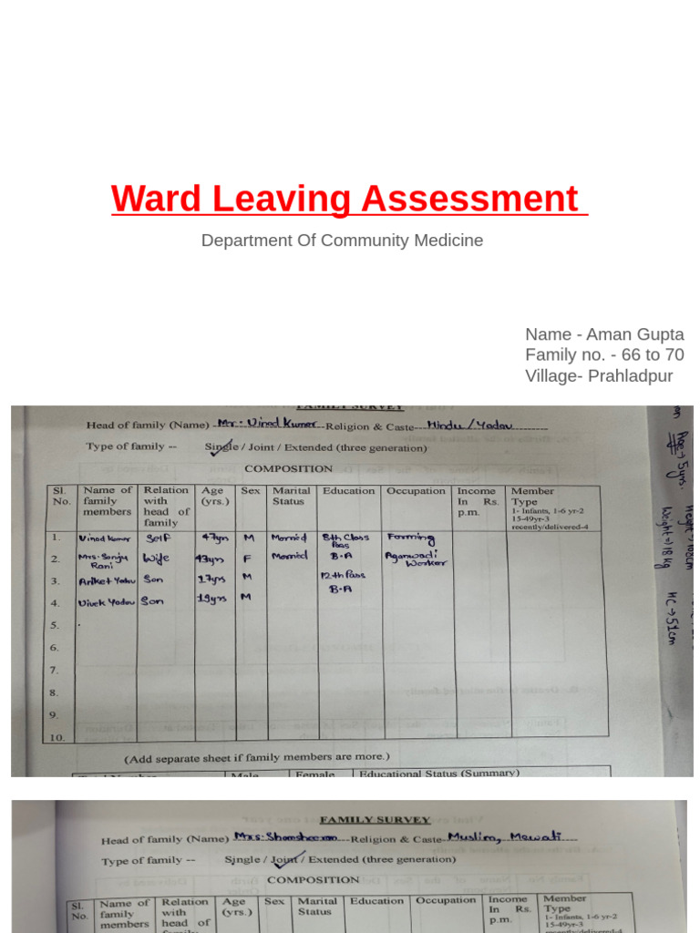Ward Leaving Assessment | PDF