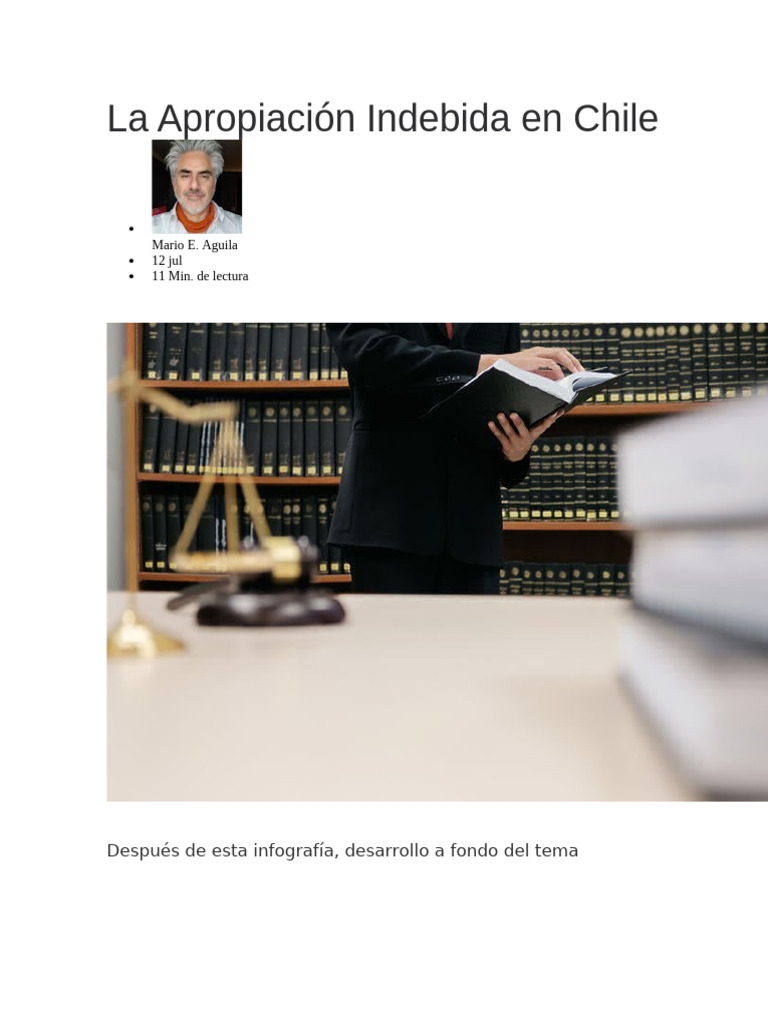 Apropiación Indebida en Chile: Conceptos Clave | PDF | Intención ...