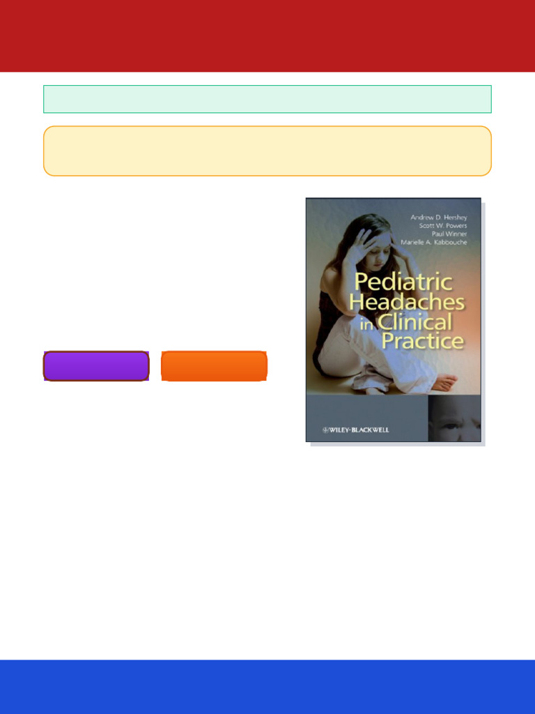 Pediatric Headaches in Clinical Practice 1st Edition Andrew D. Hershey ...
