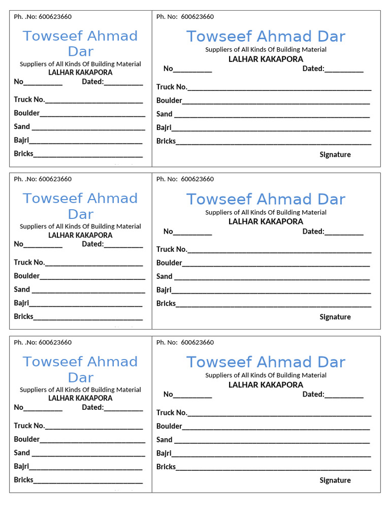 Building Material Supply Invoice Template | PDF | Building Materials