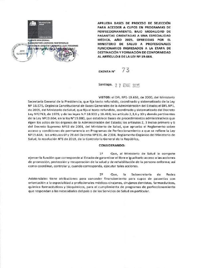 Res Exenta 73 Bases Poe 2025 | PDF