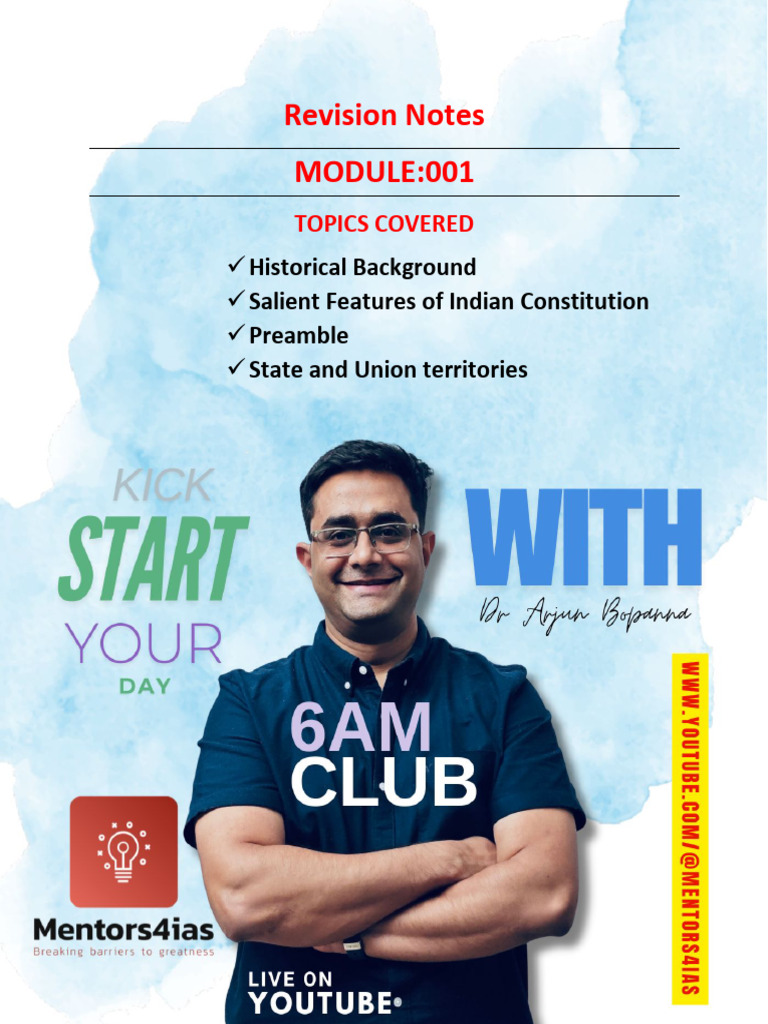 Revision Module 001 - Indian Polity | PDF | Politics Of India ...