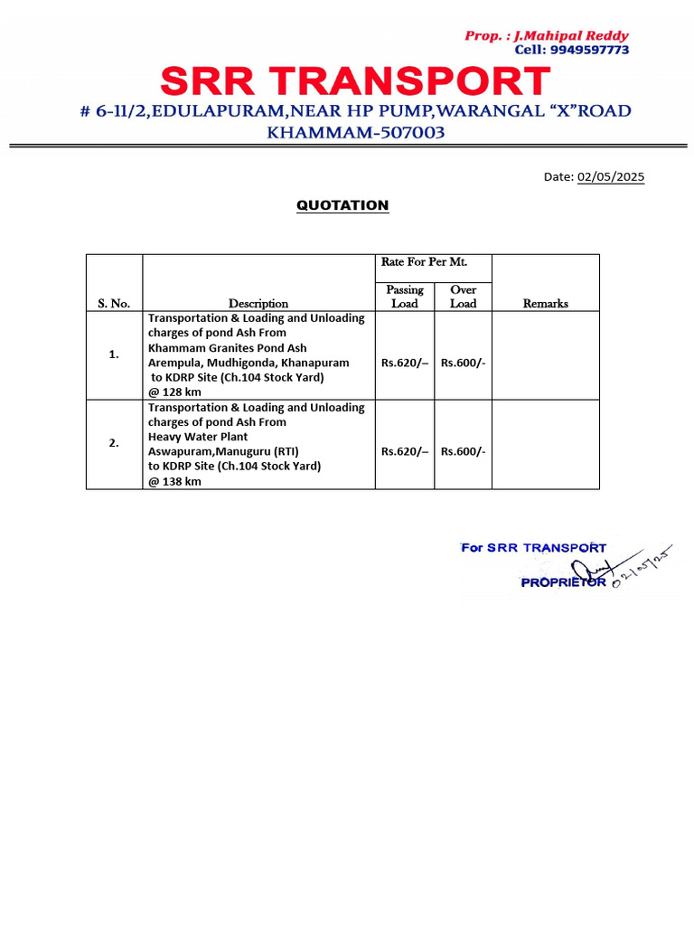 SRR Transport q077 | PDF