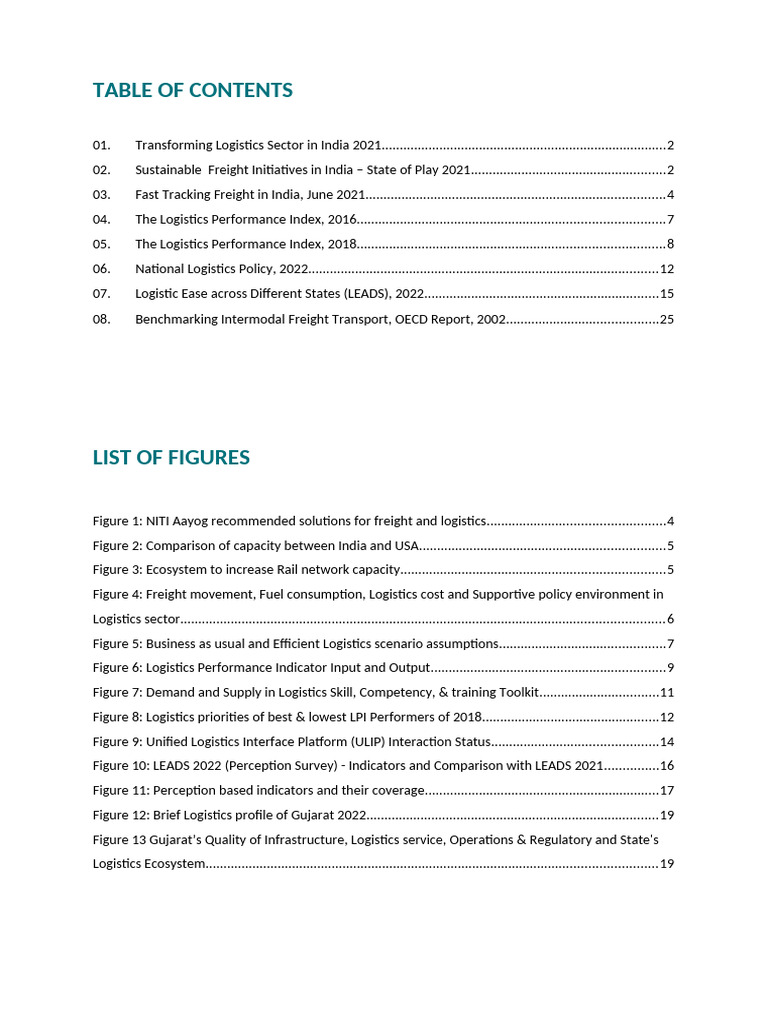 01_Summary of 8 Logistics Reports_18!11!2022 | PDF | Logistics | Transport