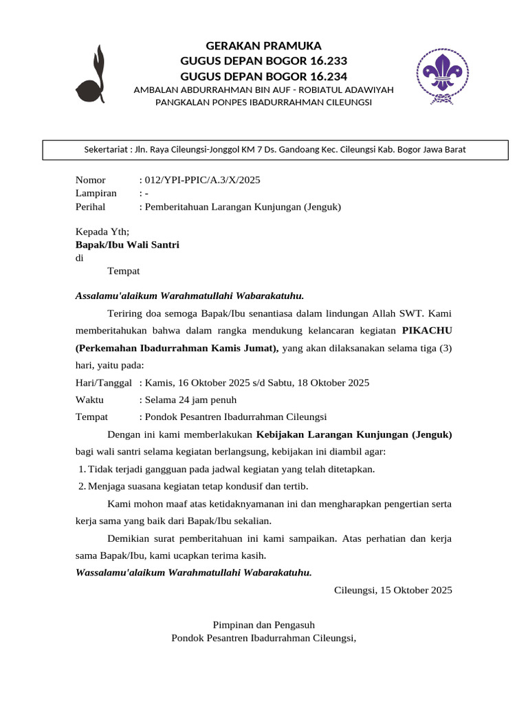 Surat Pemberitahuan | PDF