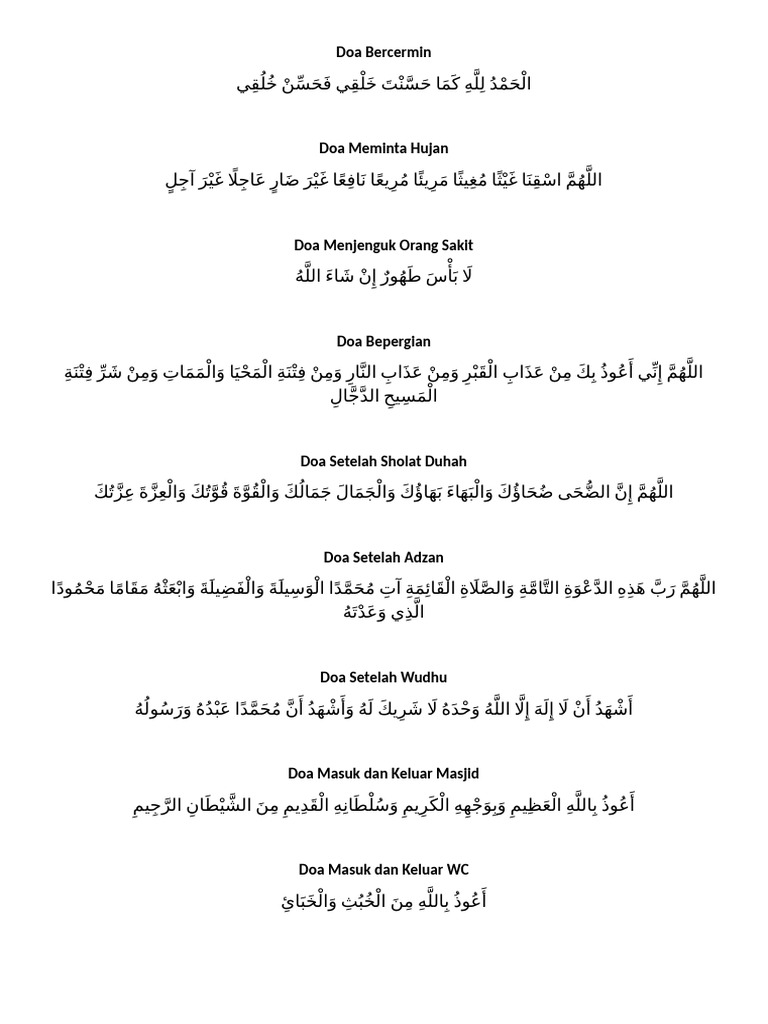 Doa-Doa Lisa Fiqih 2 Reg | PDF