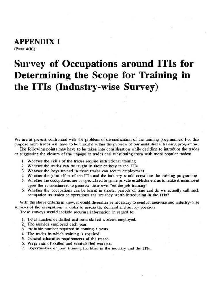 Survey of Occupations Around Itis | PDF