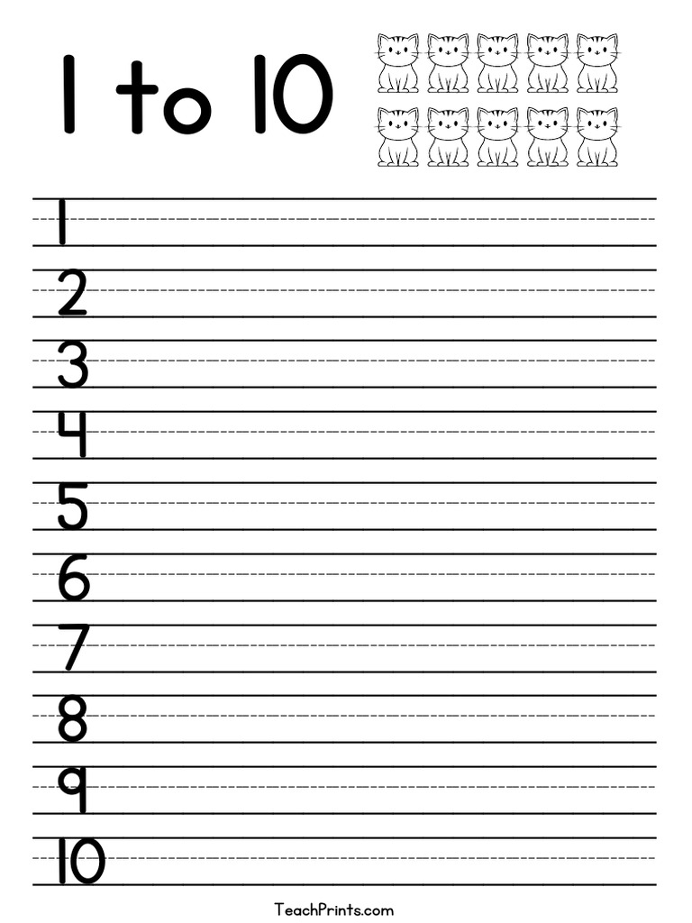 Numbers 1 10 Practice Worksheet | PDF