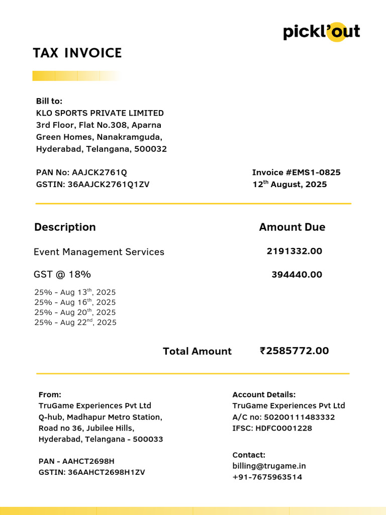 Event Management Invoice #EMS1-0825 | PDF
