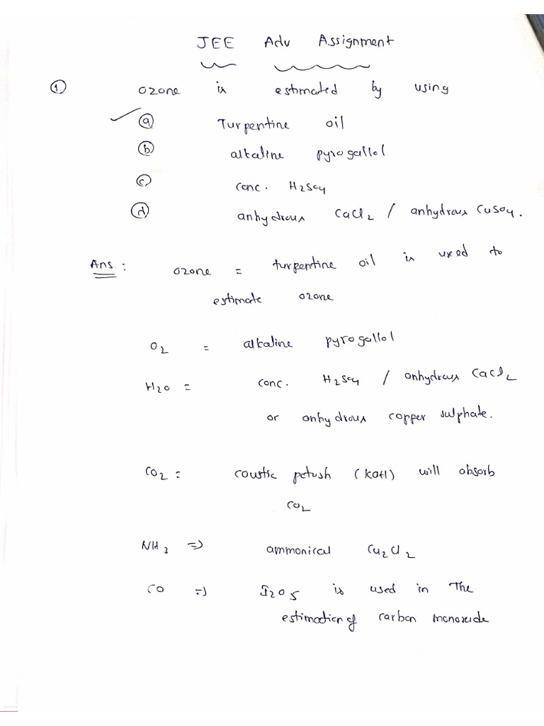 Jee Adv Chem Assignment | PDF