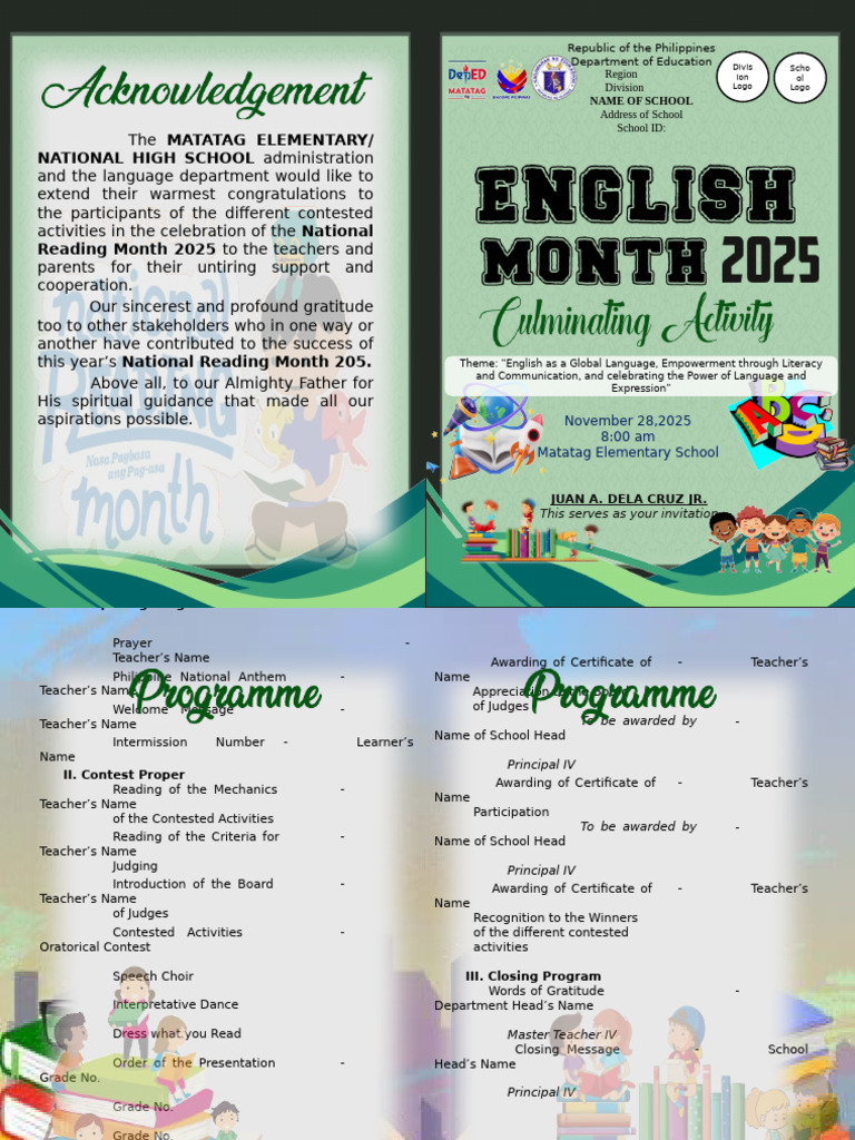 National Reading Month 2025 Program Invitation | PDF | Communication ...