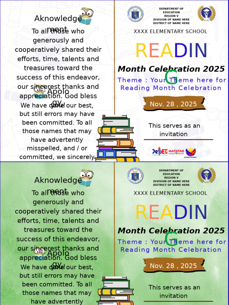 Reading Month Program Layout | PDF