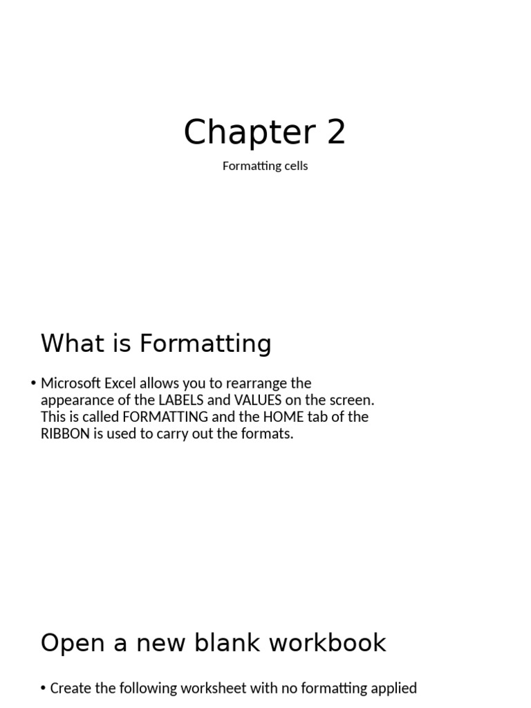 Excel Cell Formatting Guide | PDF | Microsoft Excel | Worksheet