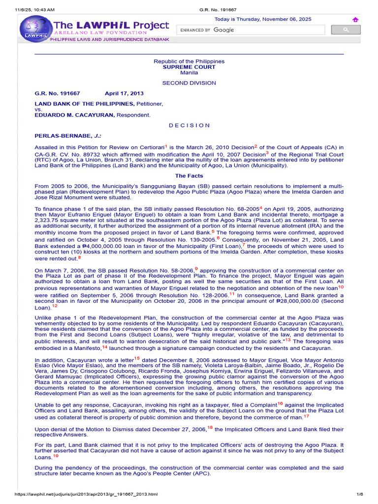 Landbank v Cacayuran | PDF | Standing (Law) | Justice