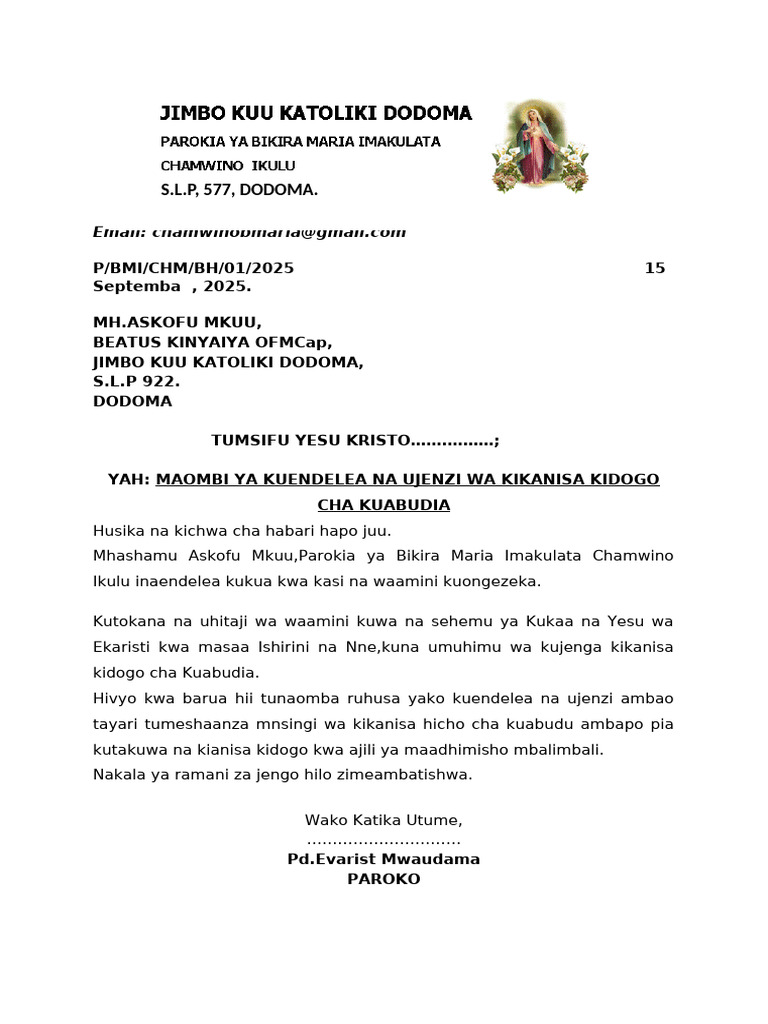 Barua Askofu Mkuu | PDF
