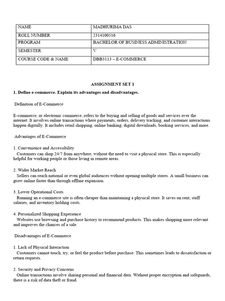 E-Commerce_2314100516_Madhurima_Das | PDF | Encryption | Key (Cryptography)