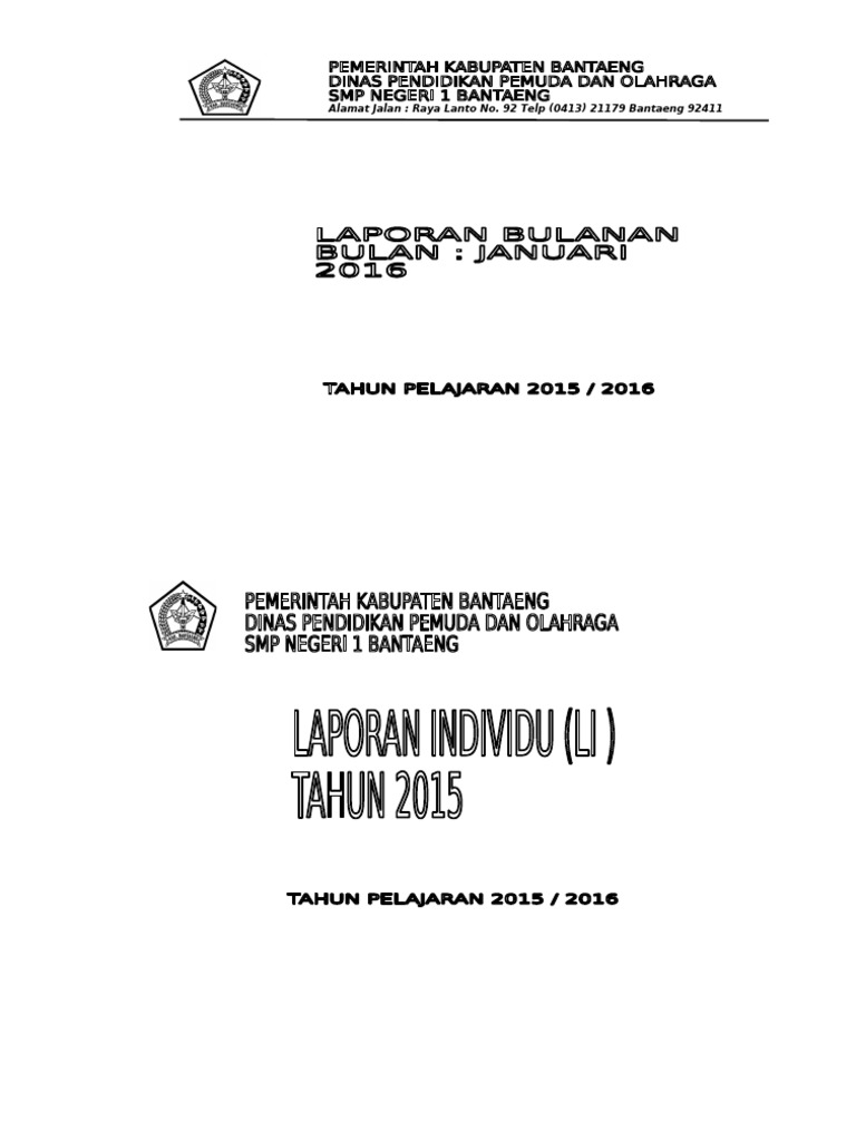 Cover Laporan Bulanan | PDF