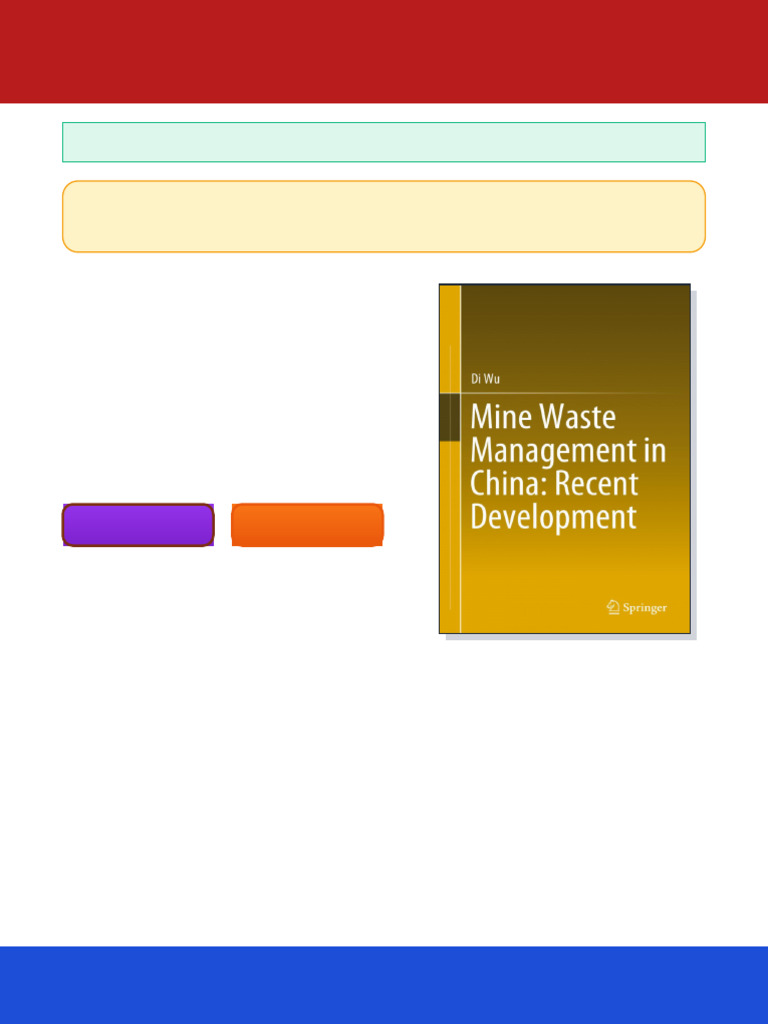 Mine Waste Management in China Recent Development Di Wu Latest Ebook ...