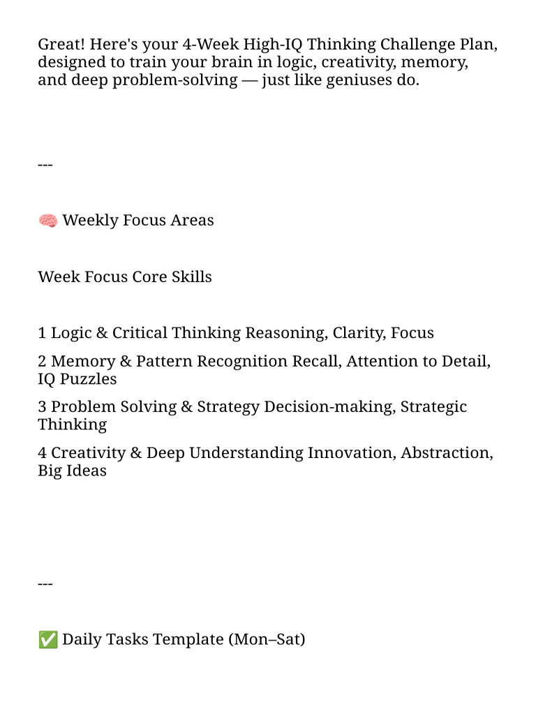 Challenge Iq Thinking Quiz | PDF | Memory | Thought