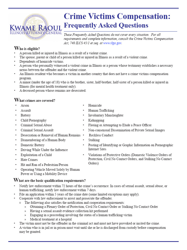 Crime Victim FAQ 0122 | PDF | Crimes | Crime & Violence