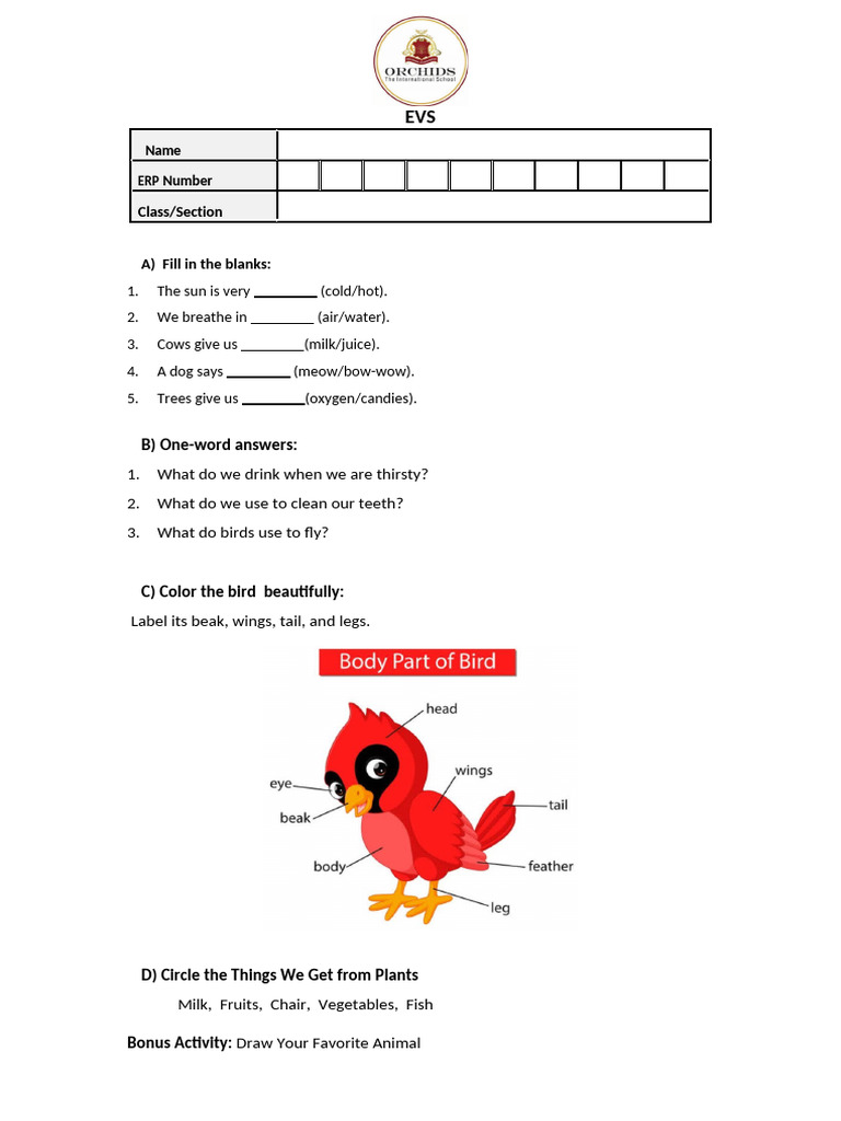 EVS- Question Paper | PDF
