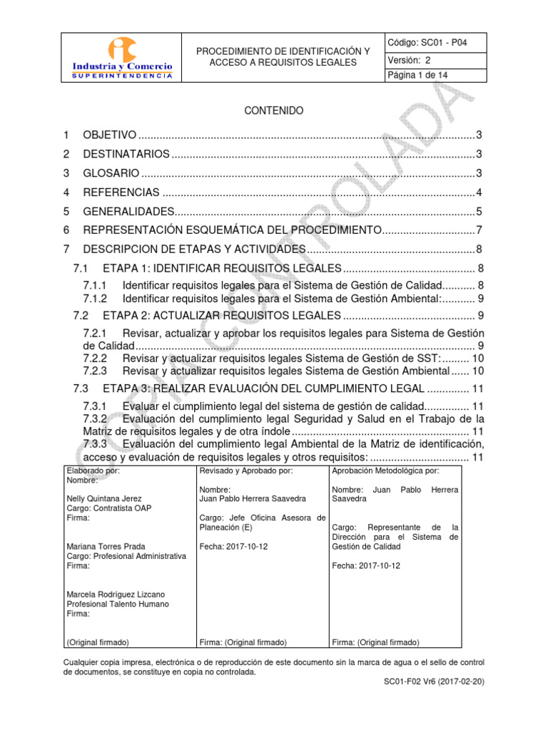 PROCEDIMIENTO DE IDENTIFICACIÓN Y ACCESO A REQUISITOS LEGALES - V2 ...