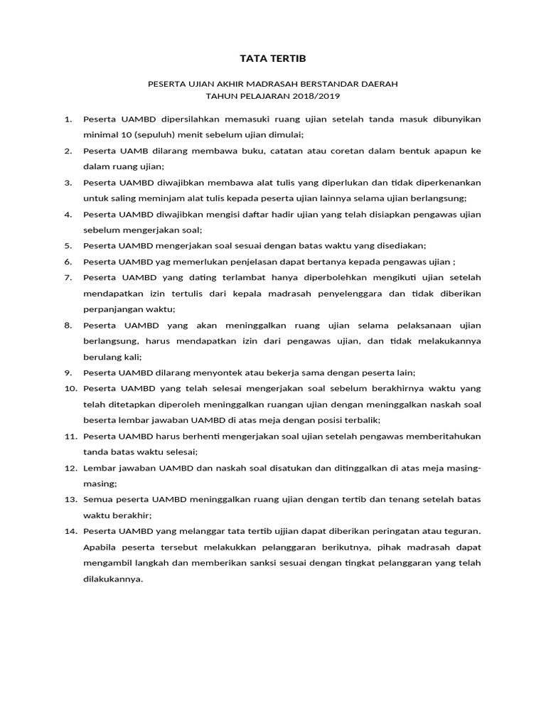 Tata Tertib | PDF