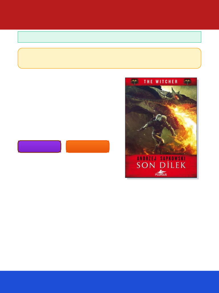 Son Dilek Andrzej Sapkowski Ebook Newest Digital File | PDF