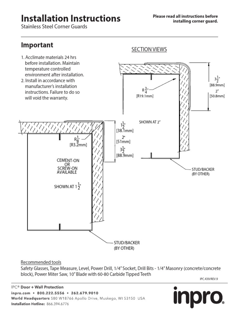 2 Inpro, Corner-Guards - SS | PDF | Screw | Secondary Sector Of The Economy