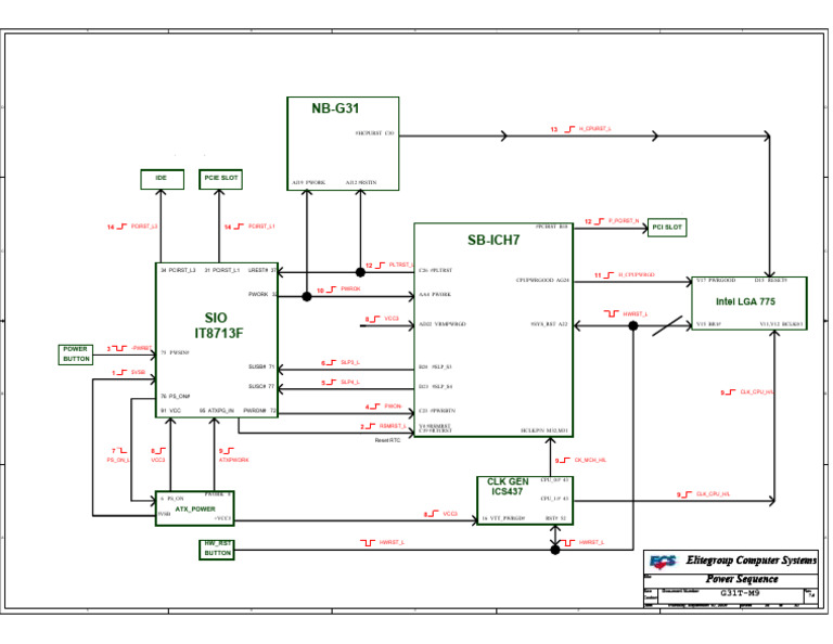 Power Sequence Diagram for ECS G31T-M9 | PDF | Physical Layer Protocols