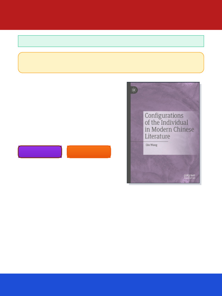 Configurations of the Individual in Modern Chinese Literature Qin Wang ...