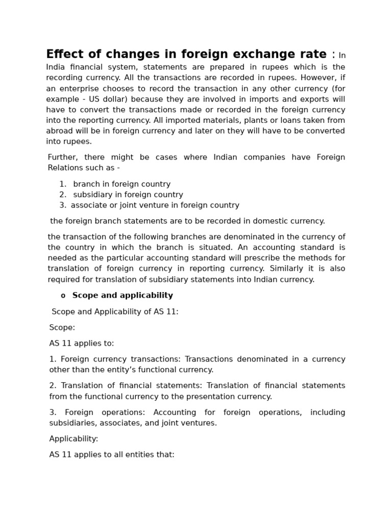 As 11 - Foreign Exchange Rate Notes | PDF | Exchange Rate | Currency