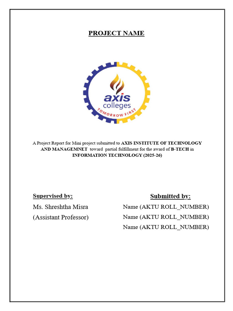 Mini Project (Project Report) Template | PDF