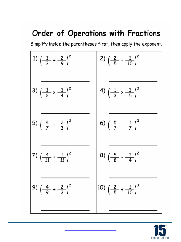 Order of Operations With Fractions-QP2 | PDF
