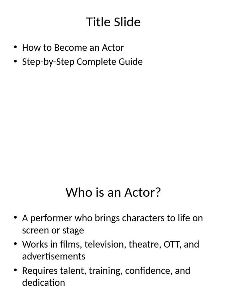 Become an Actor: Step-by-Step Guide | PDF | Acting | Audition