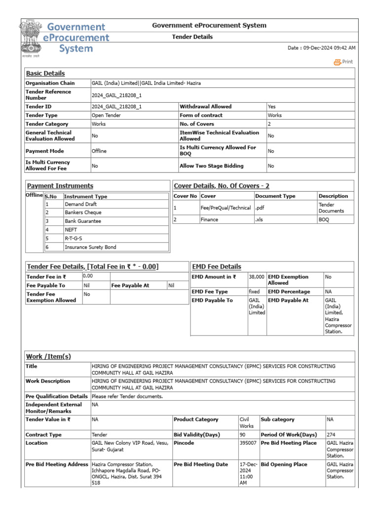 G Gailtenders Writereaddata Tender Gepnic 20241209 122056 | PDF | Legal ...