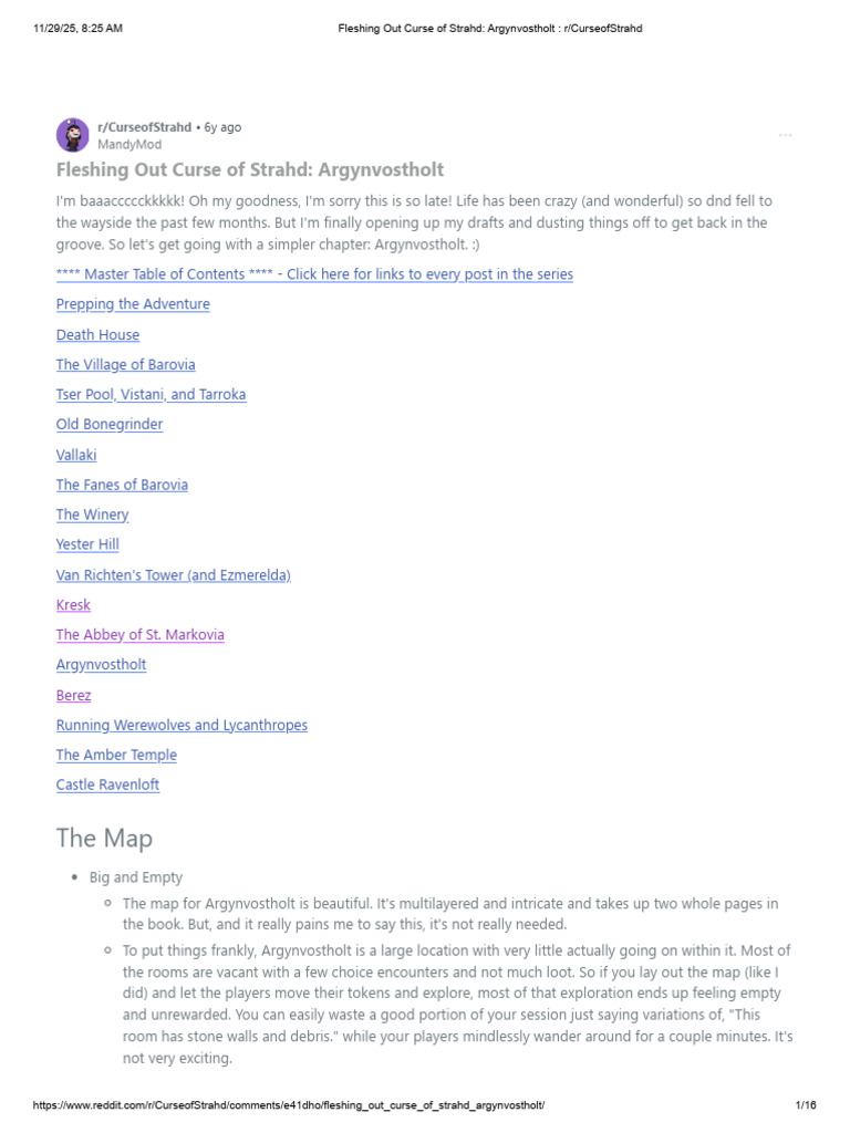 Fleshing Out Curse of Strahd_ Argynvostholt _ R_CurseofStrahd | PDF ...