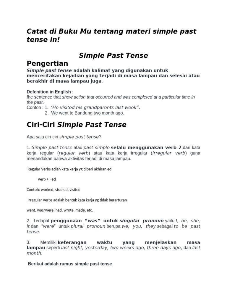Simple Past Tense Explained | PDF | Linguistics | Syntax