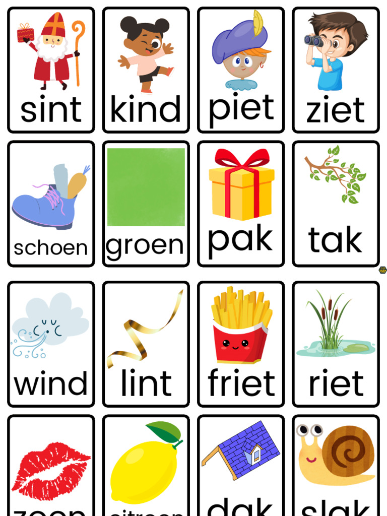 Woordkaarten Rijmen Sint Kleuters | PDF